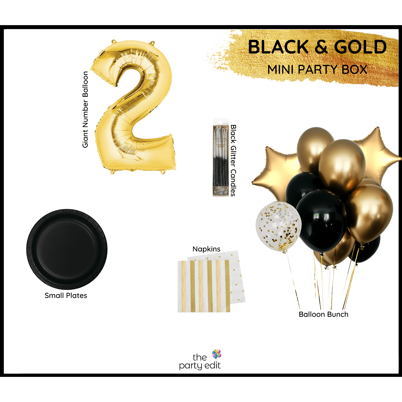 Black & Gold Party Box - MINI BOX – The Party Edit